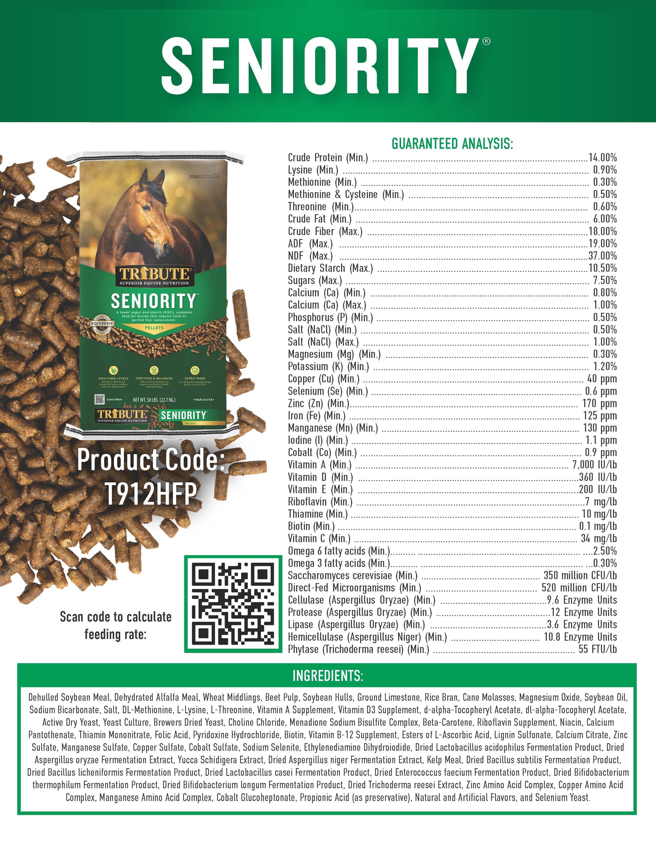 Seniority™ Pellet Horse Feed – Tribute Equine Nutrition