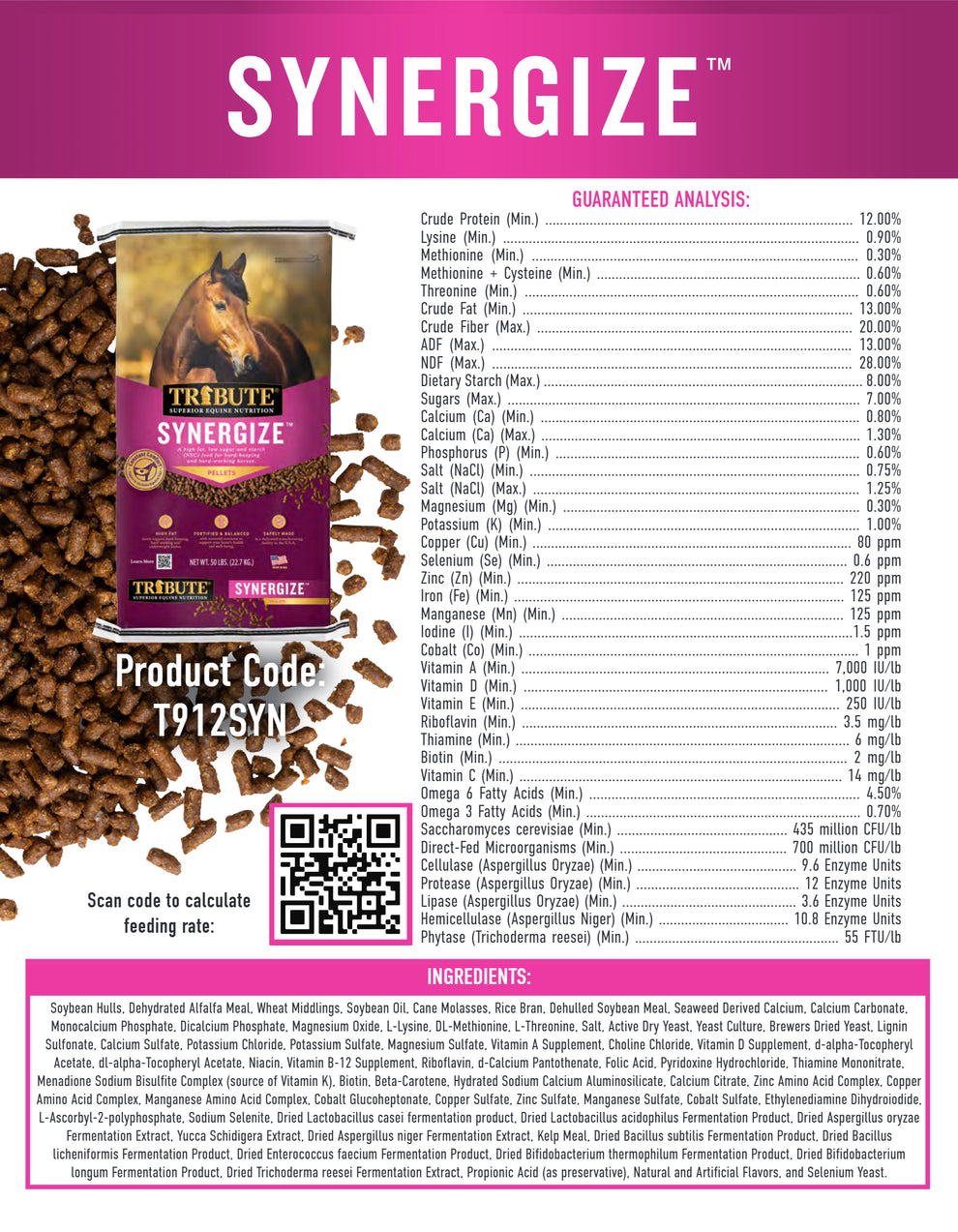 Synergize™ Low NSC, High Fat Horse Feed